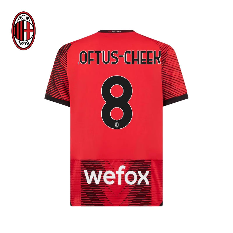 2023–24 AC Milan Tricou Acasa #8 Loftus-Cheek Roșu Kit
